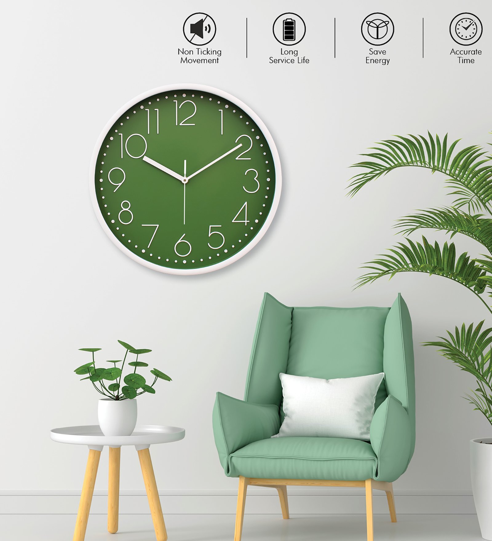 Buy Tic Toc Green & White Plastic Mordern Wall Clock at 53% OFF by ...