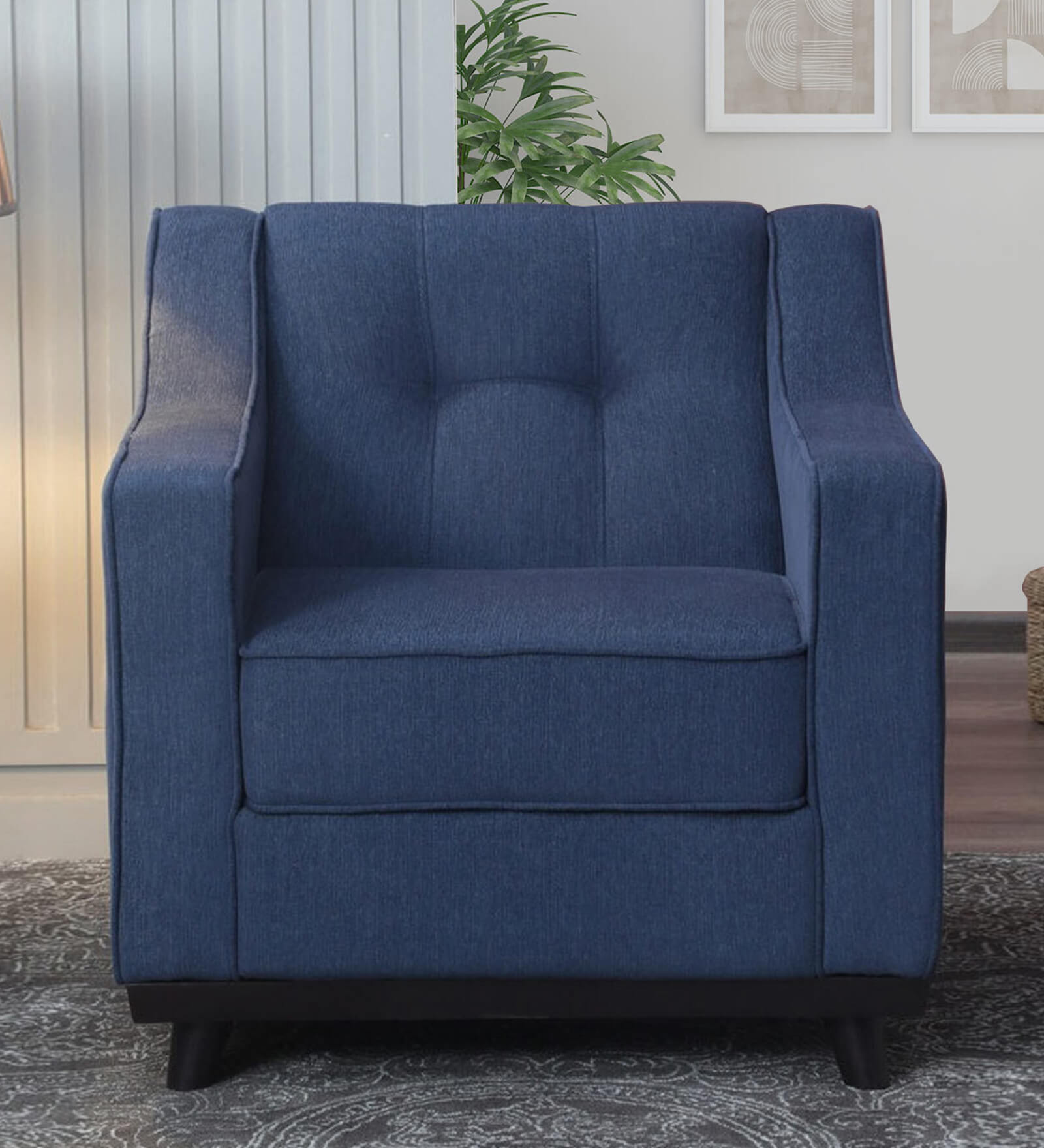 Buy Tignes Fabric 1 Seater Sofa In Navy Blue Colour at 3% OFF by ...