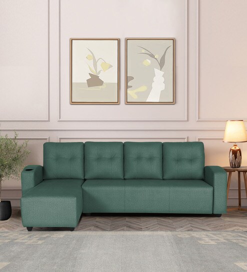 Buy Topaz Fabric RHS 6 Seater Sectional Sofa In Red Colour Online ...