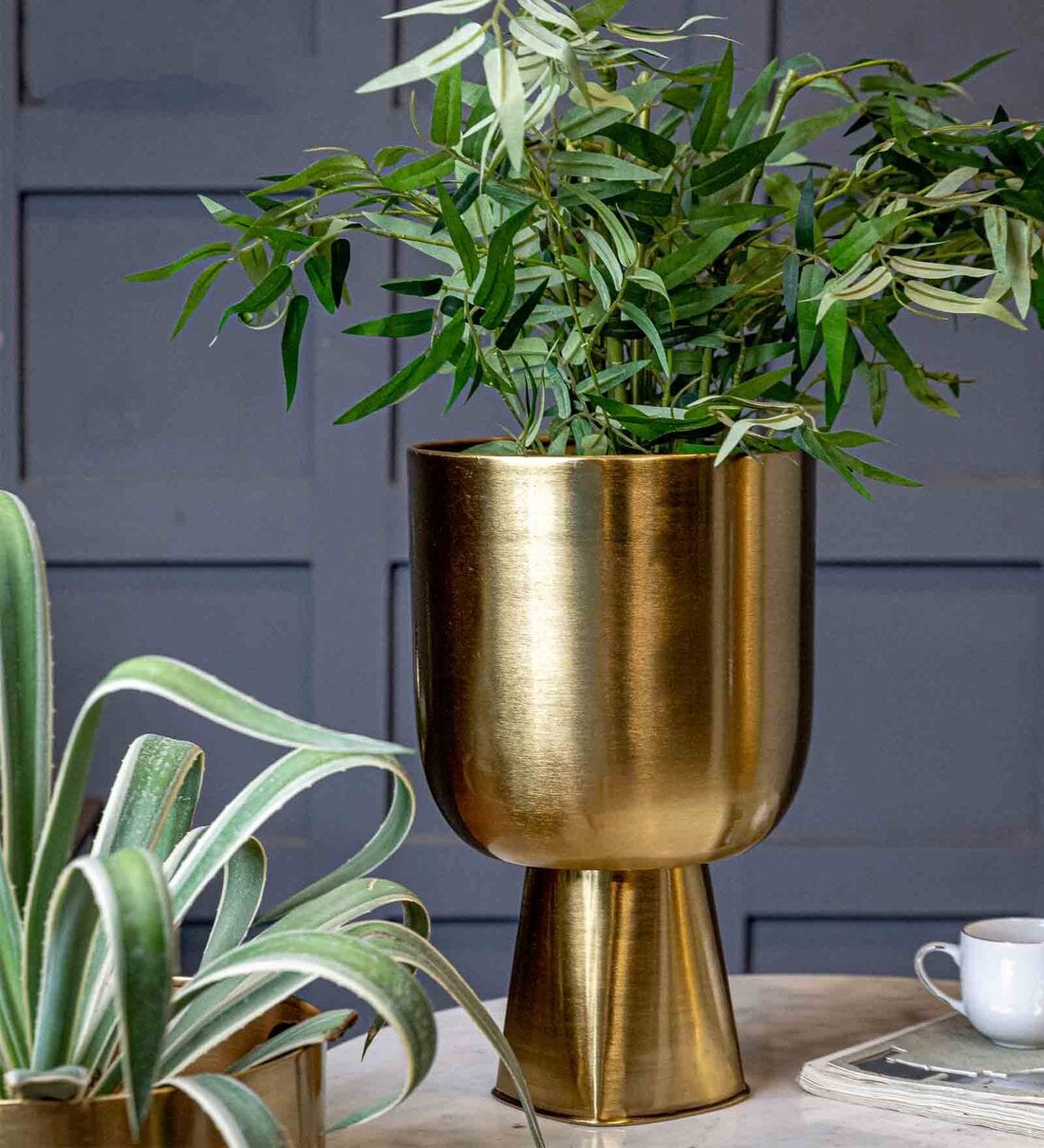 Buy Vera Shiny Gold Stainless Steel Floor Planter by Logam at 100% OFF ...