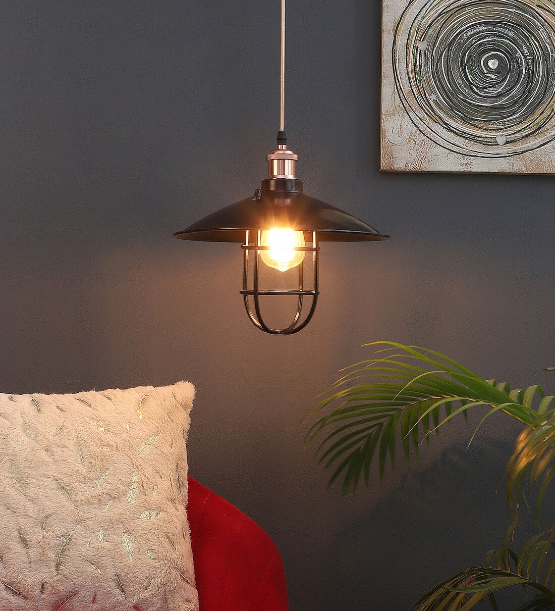 Buy Larry Vintage Black Metal Hanging Light at 43% OFF by Shoppeefry ...
