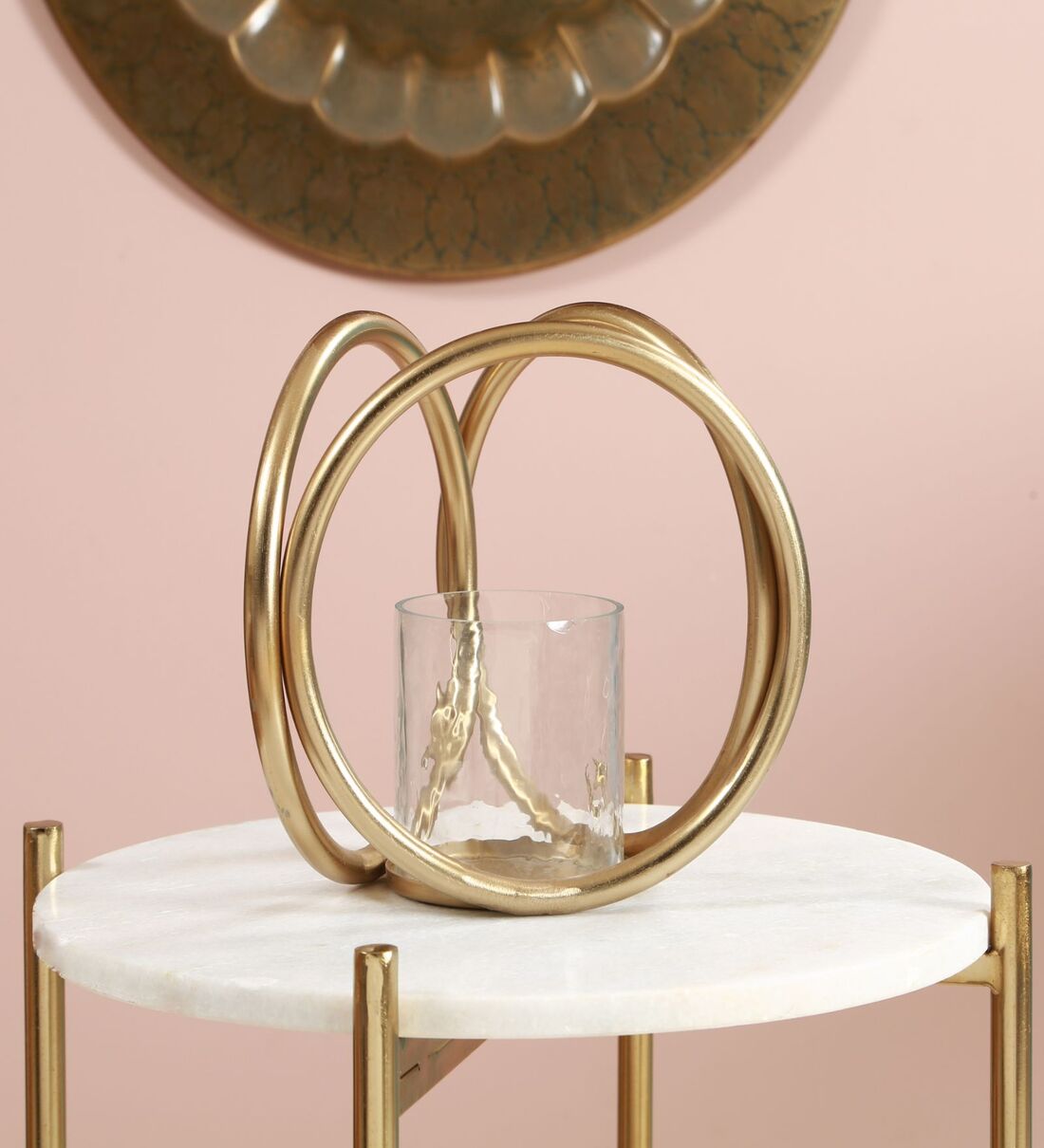 Buy Waves Sphere 11.5 Inch Gold Glass & Iron Votive Candle Holder by ...