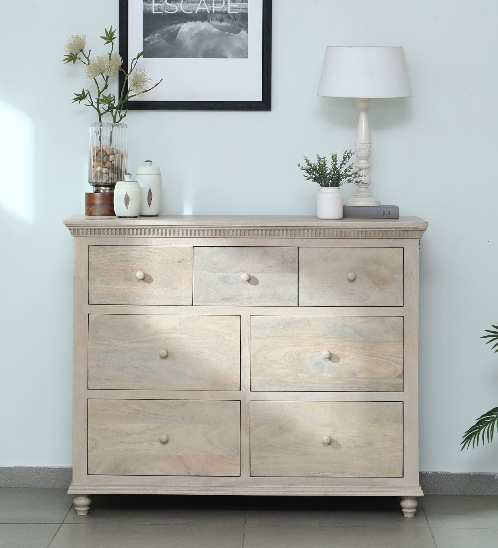 Buy Warm Oat Collection Solid Wood Chest of Drawers in Light Brown ...