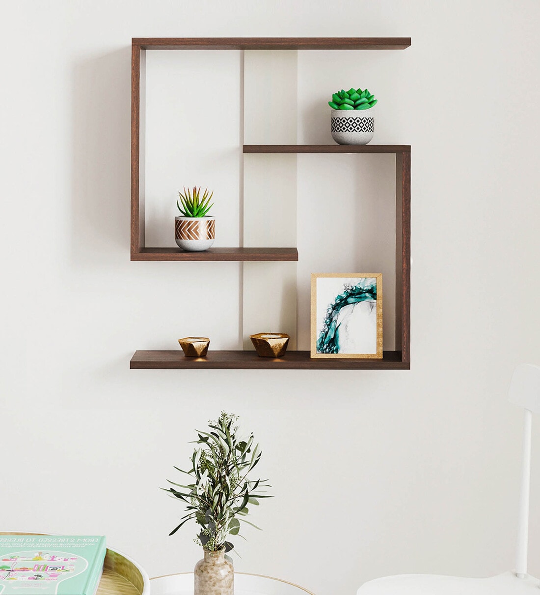 Buy Wenge Engineered Wood Easton Cubical Wall Shelf at 30% OFF by ...