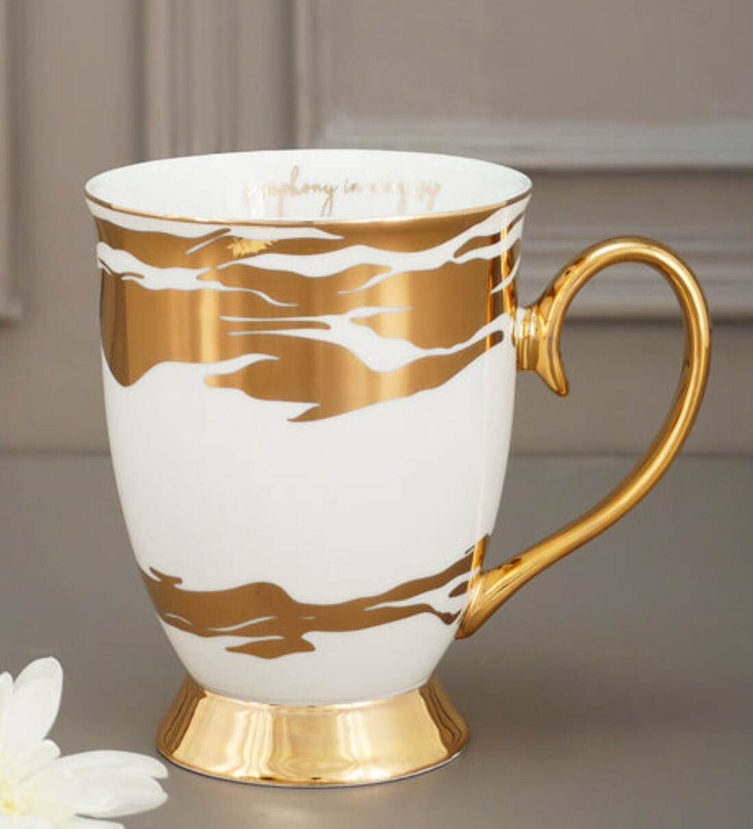 Buy Charles 250ml White & Gold Bone China Coffee Mug at 16% OFF by TDT ...