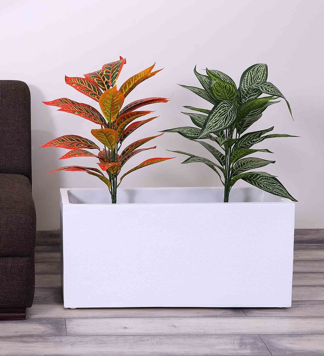 Buy White Large Fiberglass Rectangle Shape Floor Planter Online - Floor ...