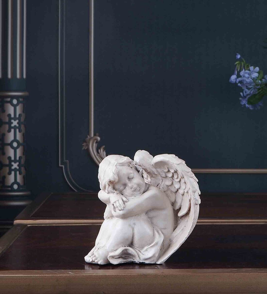 Buy White Polyresin Premium Cupid Figurine By The White Ink Decor ...
