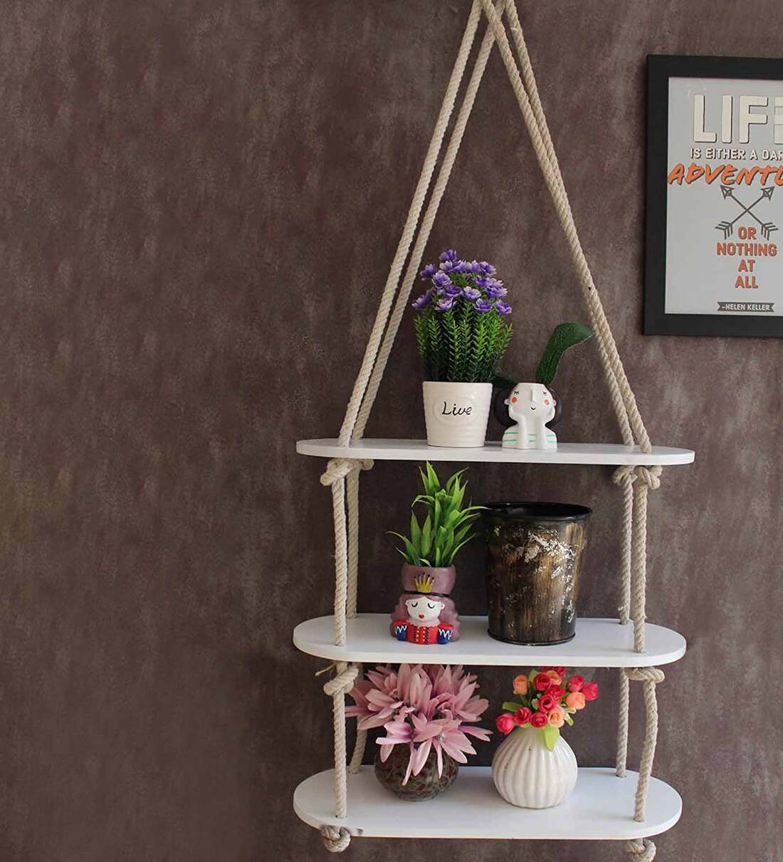 Buy White Wooden Planter Stand by Tied Ribbons Online - Hanging ...