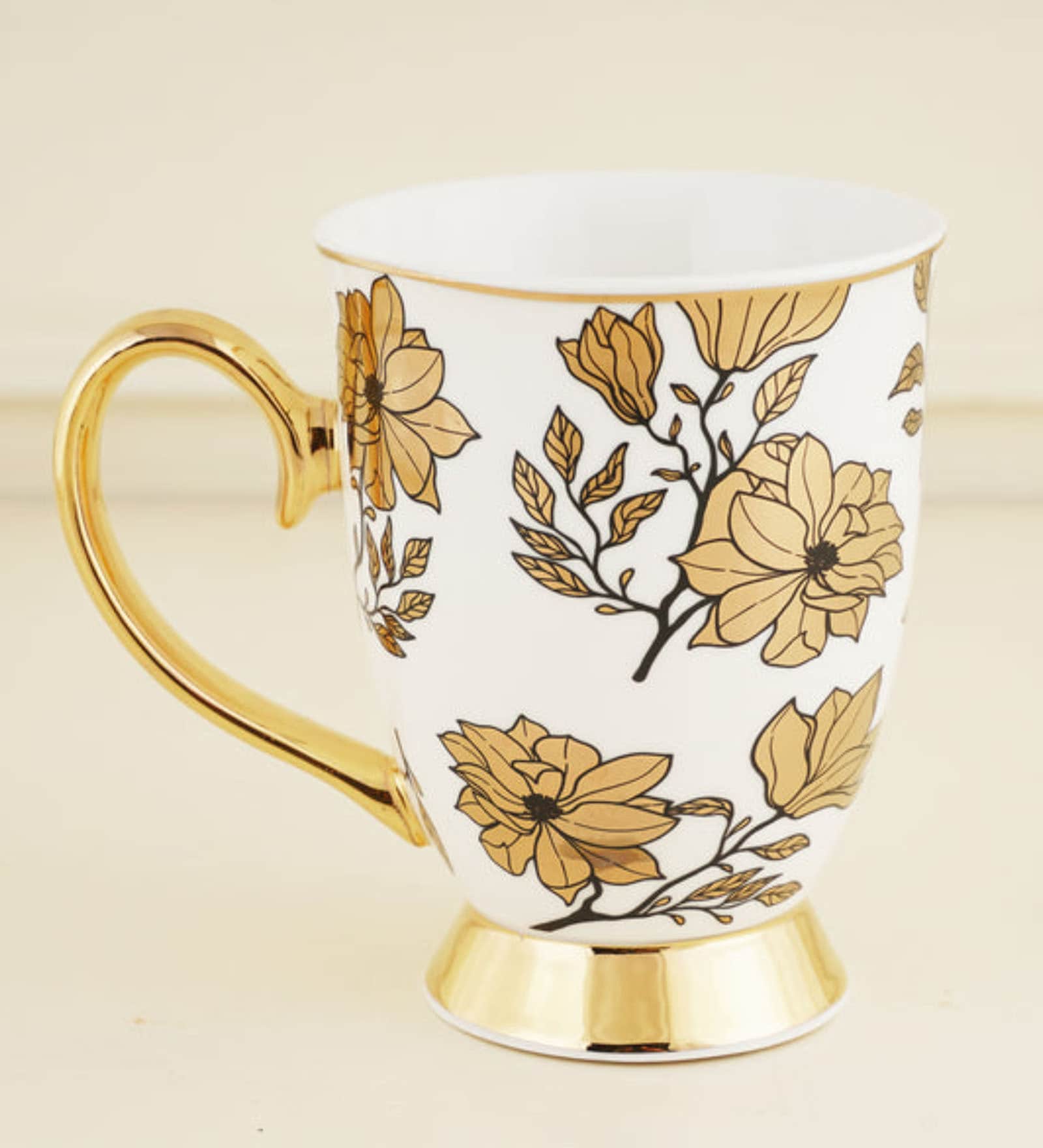 Buy Anthony 250ml White & Gold Bone China Coffee Mug Online - Coffee ...