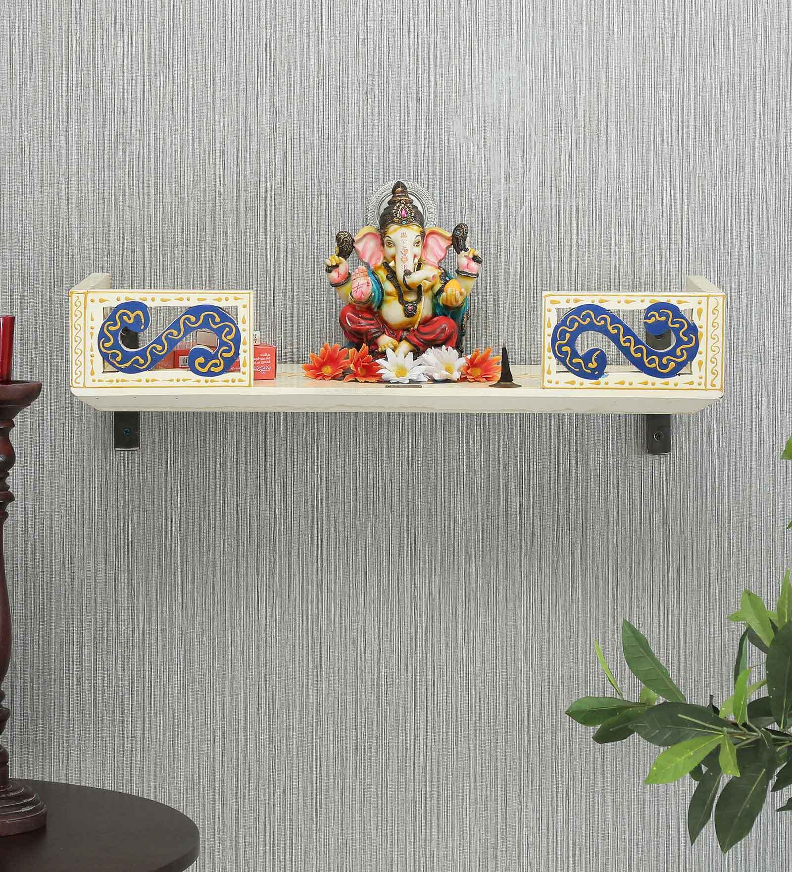 Buy White Pine Wood Pooja Mandir Without Door By D Dass at 45% OFF by D ...