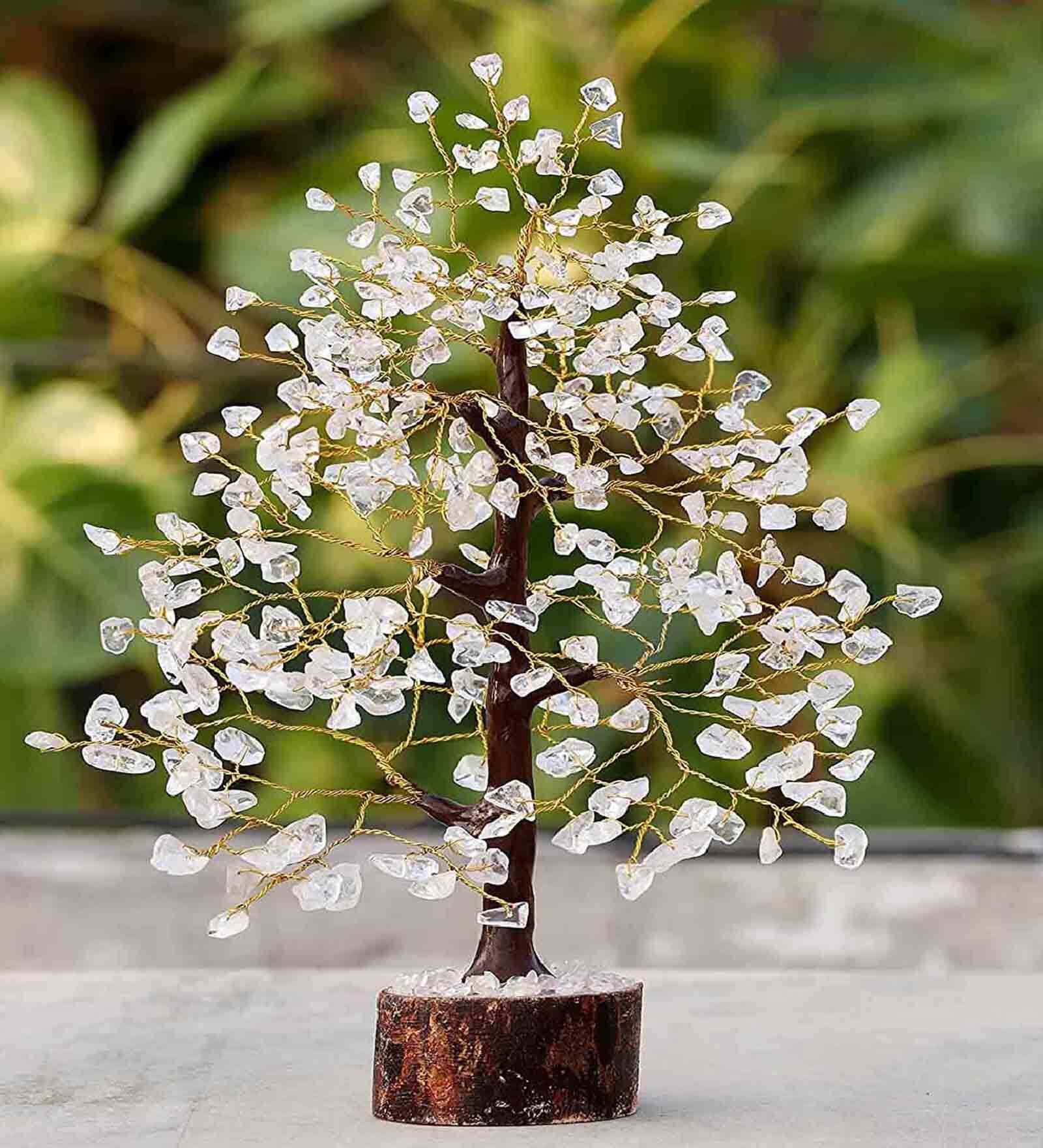 Buy White Quartz Stone Fortune Crystal Tree Showpiece at 30% OFF by ...