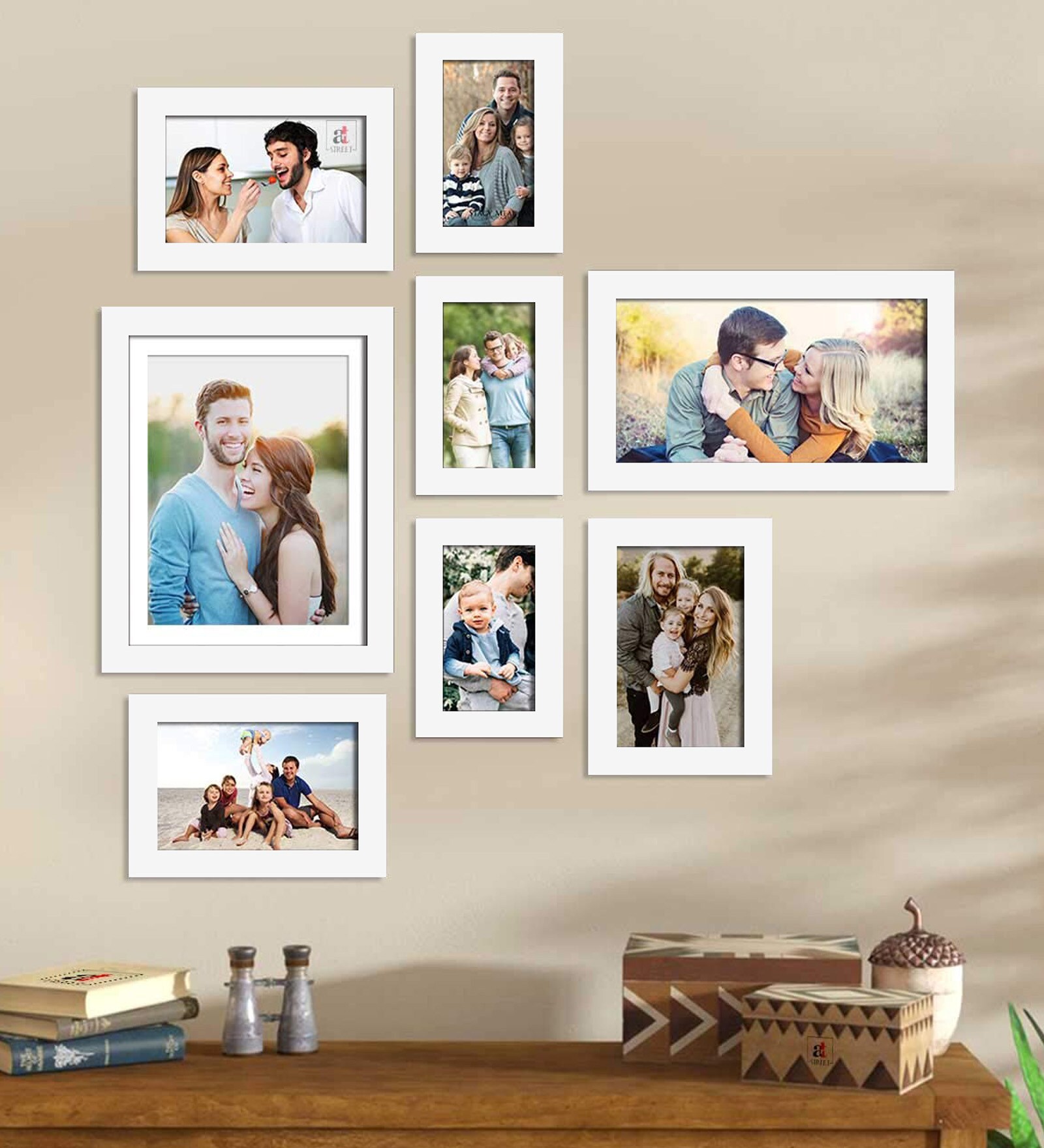 Buy White Synthetic Wood Valerie Set Of 8 Collage Photo Frames at 23% OFF by Art Street | Pepperfry