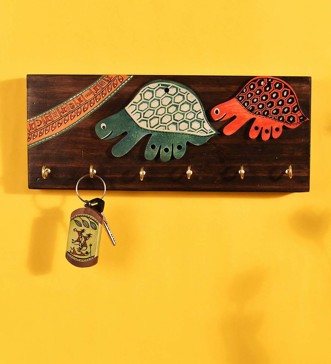 Buy Wooden Handcrafted Tribal Art Turtle Key Holder at 32% OFF by ...