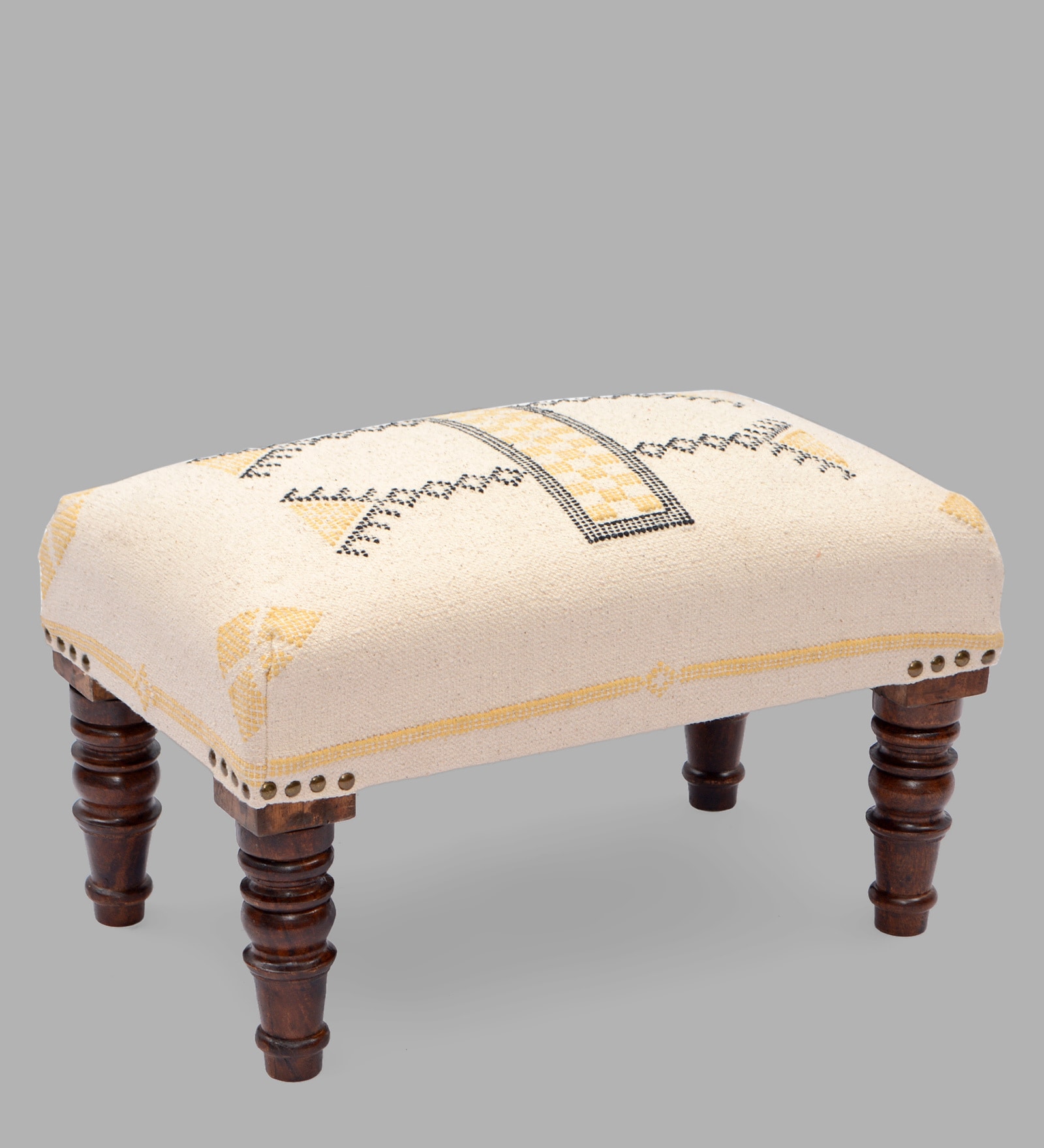 Buy Wooden Foot Stool In Cream Colour at 23% OFF by Natural Furnish ...
