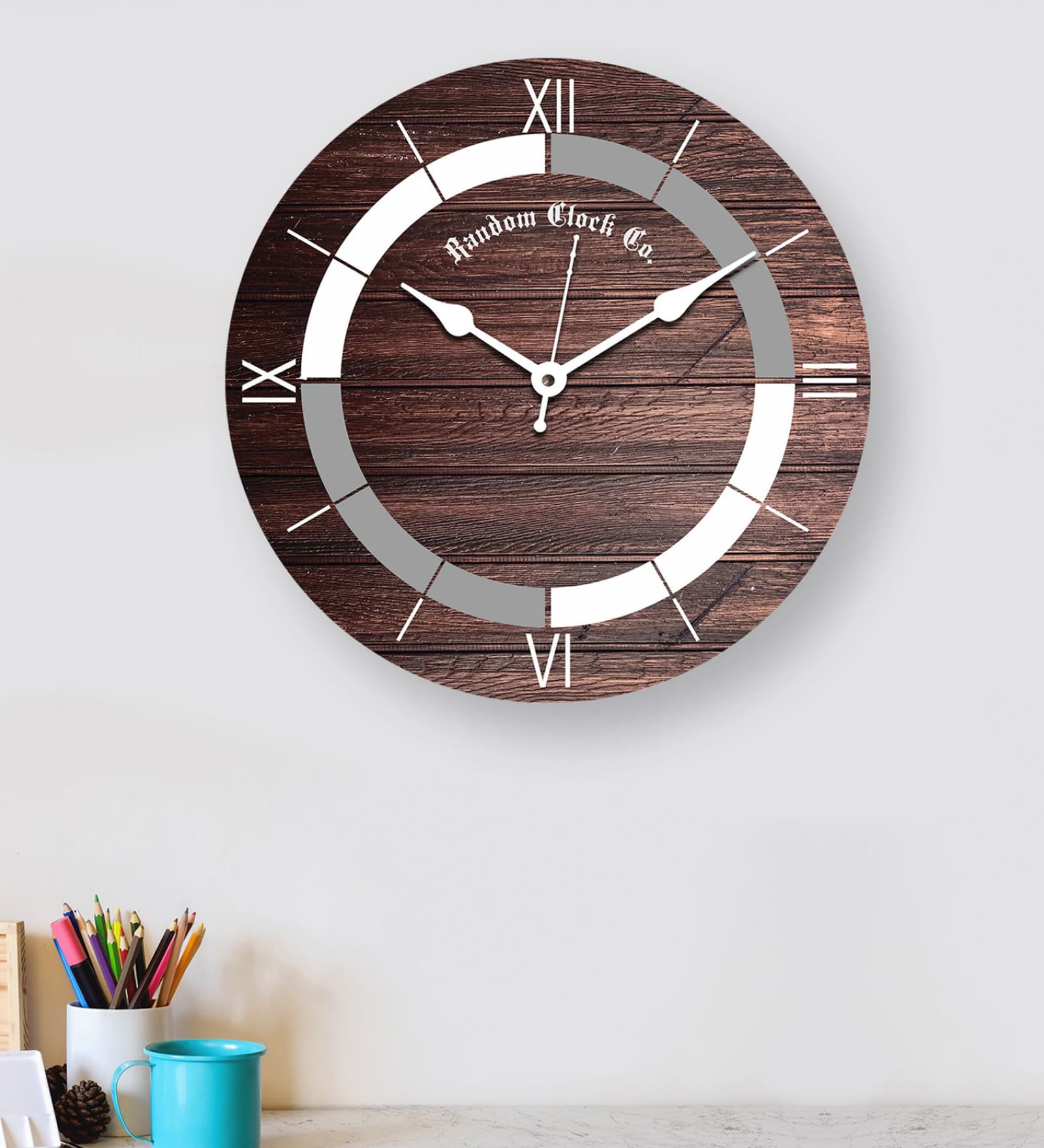 Buy Wooden Roman Number Wall Clock In Brown By Random at 38% OFF by ...