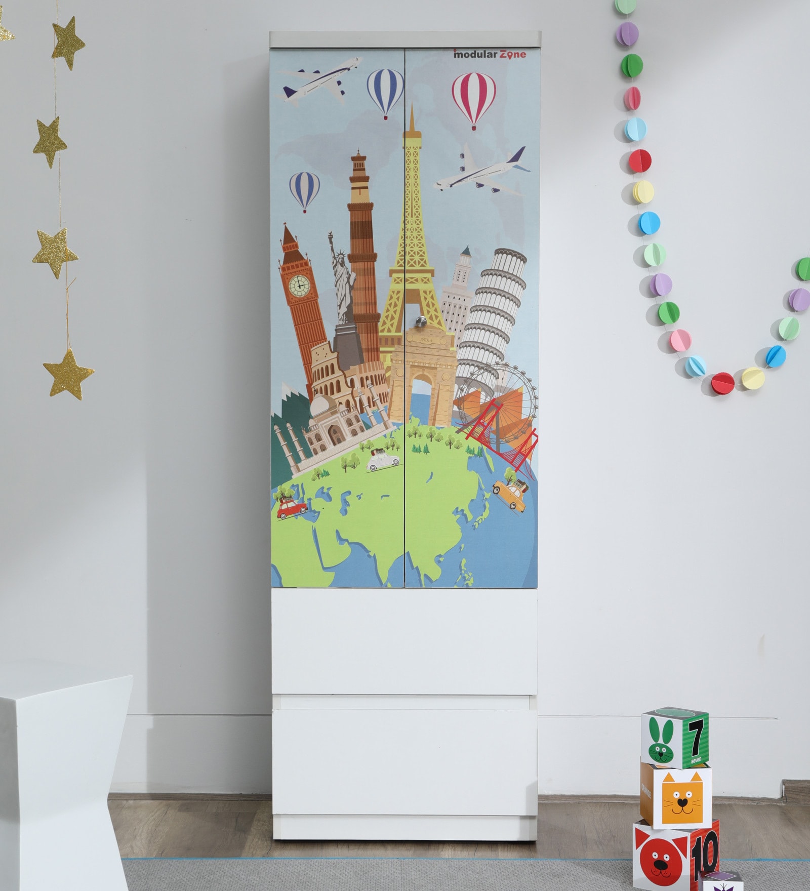 Buy World Zone 2 Door Kids Wardrobe with Drawers at 100% OFF by Modular ...