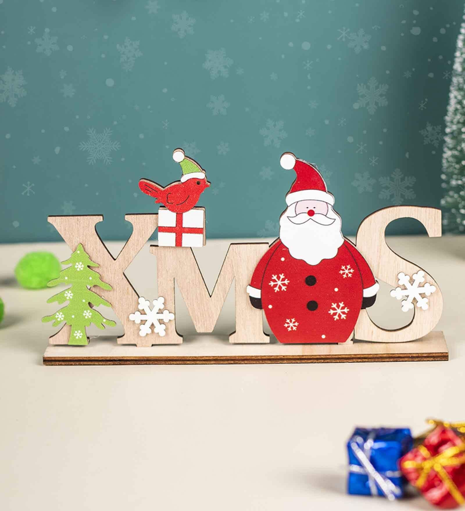 Buy Xmas Standing Plaque with Standing Santa Claus Christmas Decoration ...