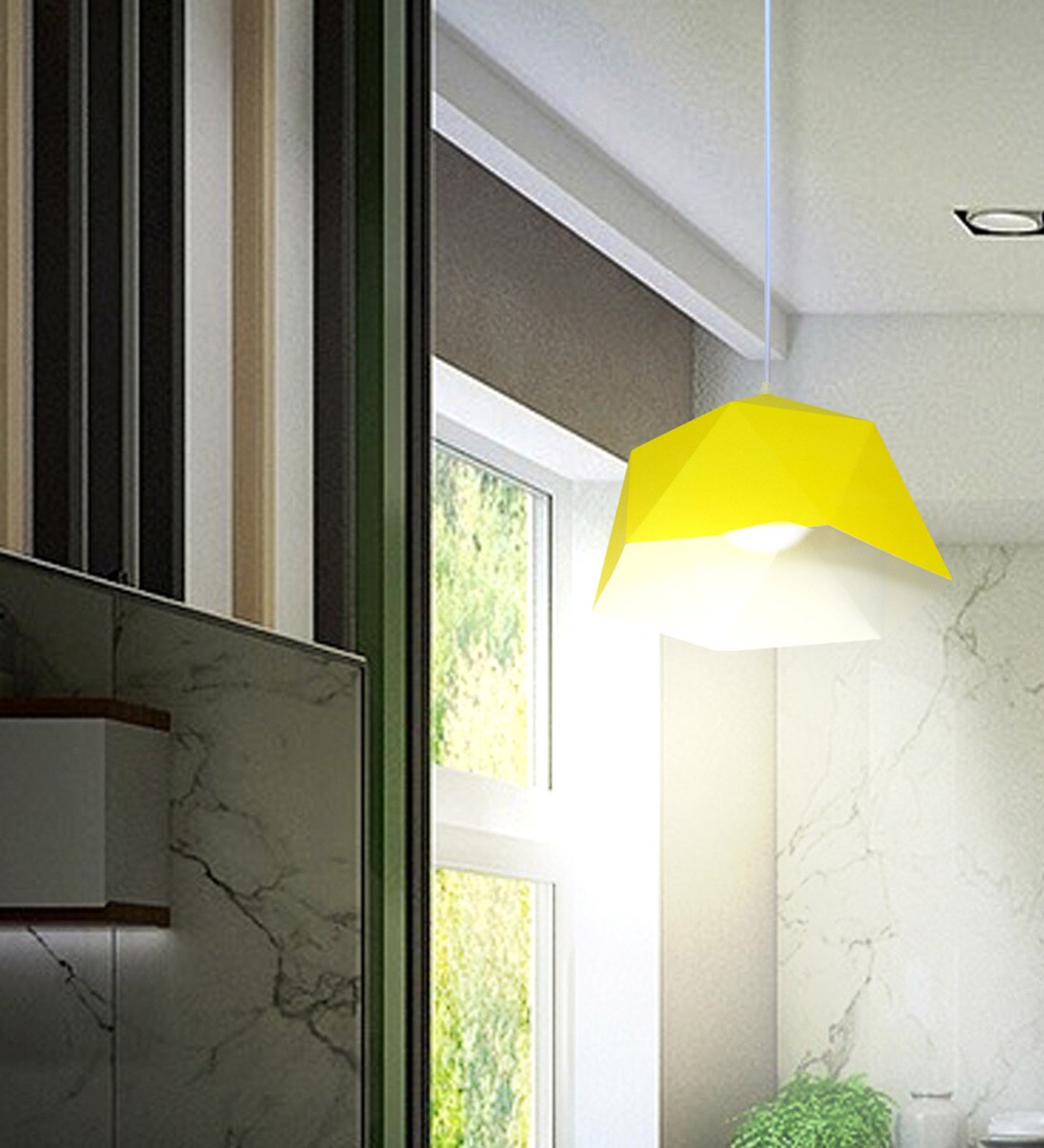 Buy Frances Yellow Metal Hanging Light by Hind Lighting Online - Dome ...