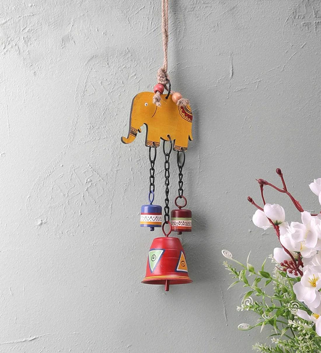 Buy Yellow Elephant Wall Hanging Bell Wind chime from Tinkle Bells ...