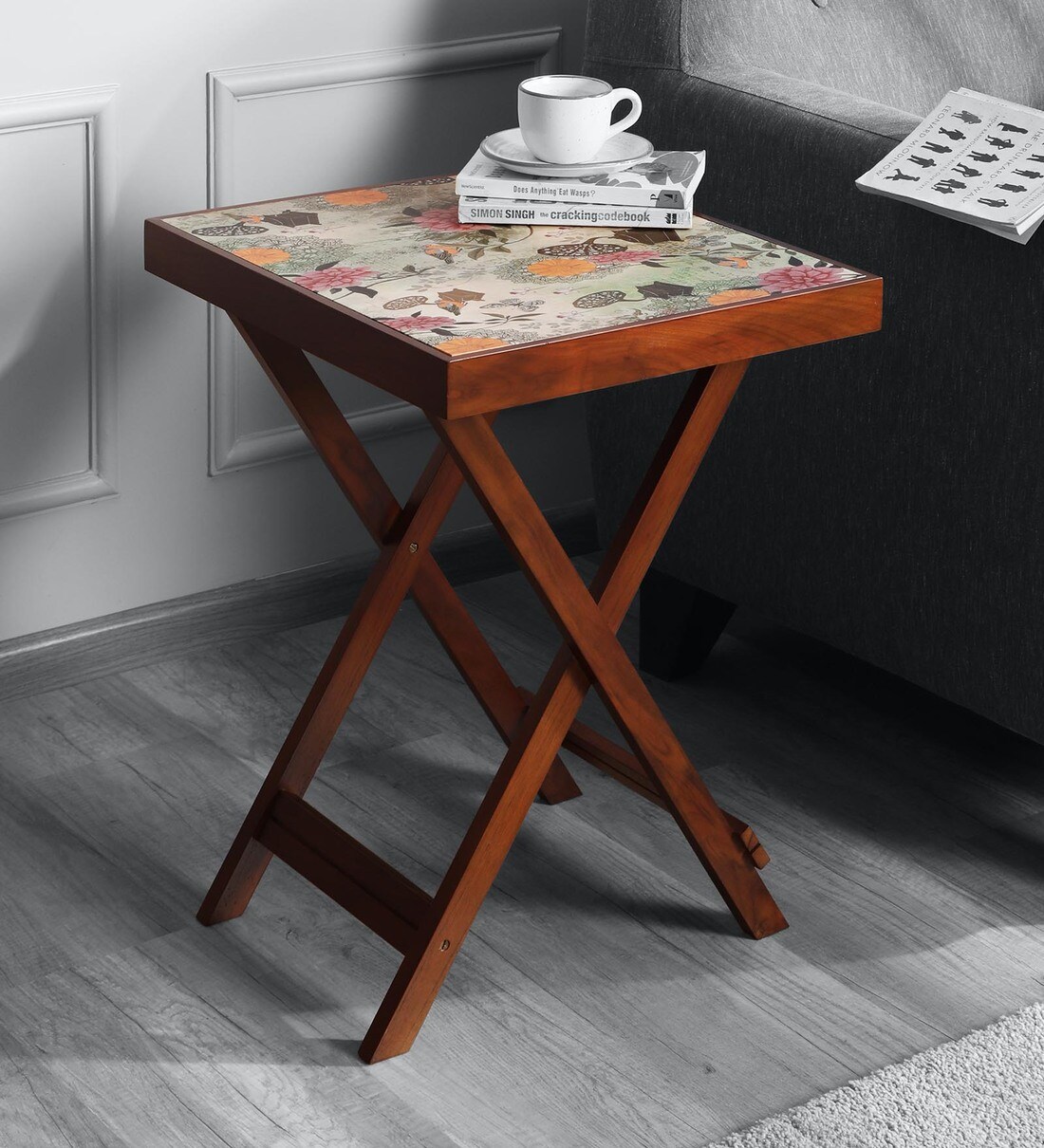 Buy Yellow Solid Wood End Table in Brown Finish Online - Eclectic End ...