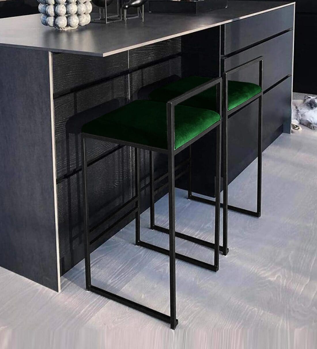 Buy Zavier Metal Bar Stool In Green Colour Online - Eclectic Bar Stools ...